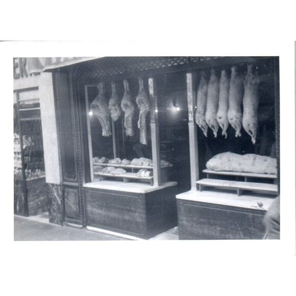 None | Accents | Fresh Pigs Hang In Butcher Shop In Postwar Germany ...